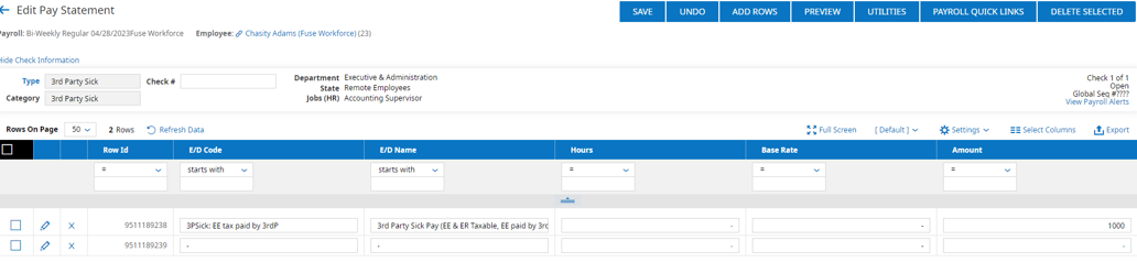 Payroll Adjustments for Third-Party Sick Pay Amounts